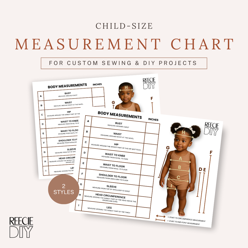 PRINTABLE Child Measurement Chart for Sewing and DIY – Reecie D.I.Y.